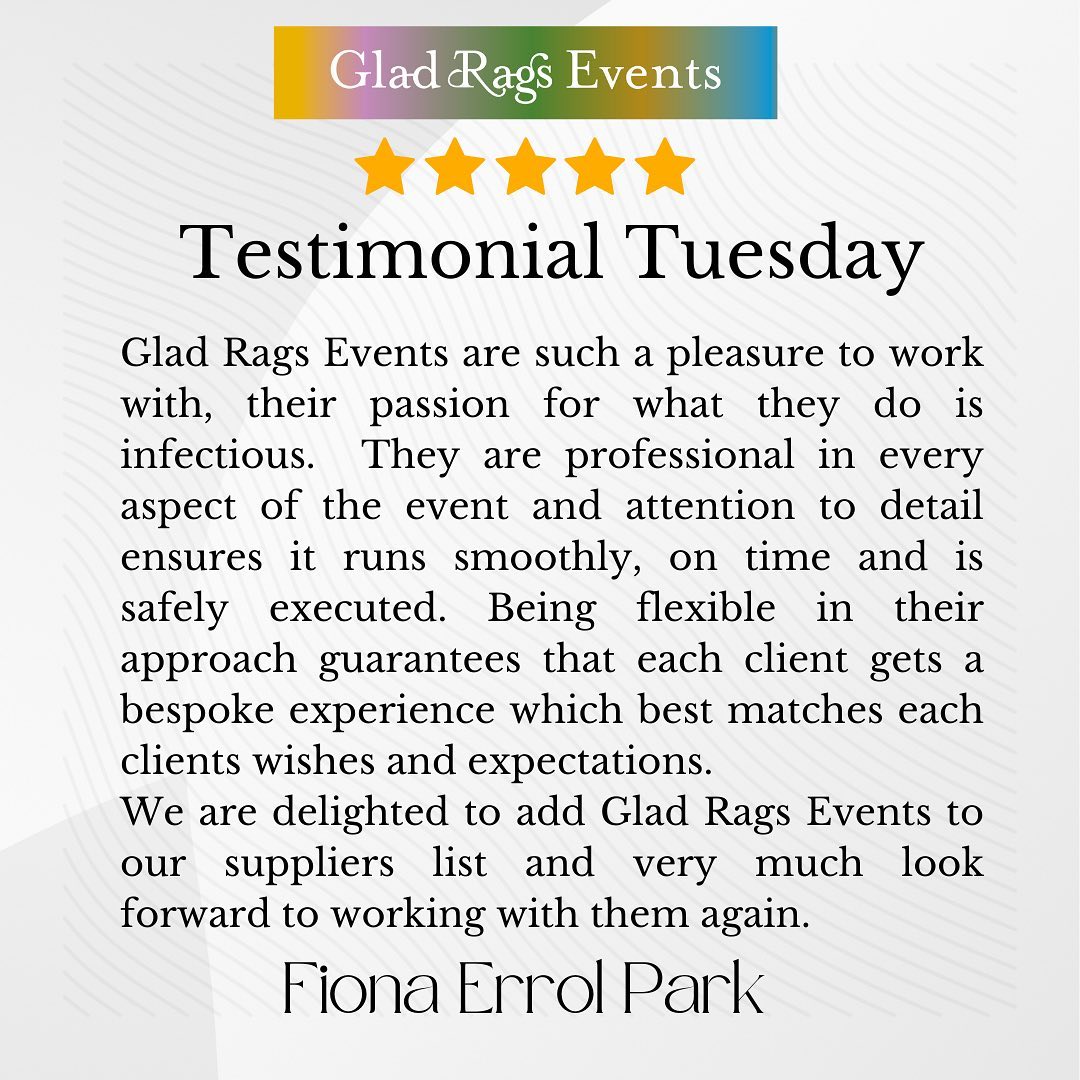 Testimonial Tuesday - gladragsevents.com